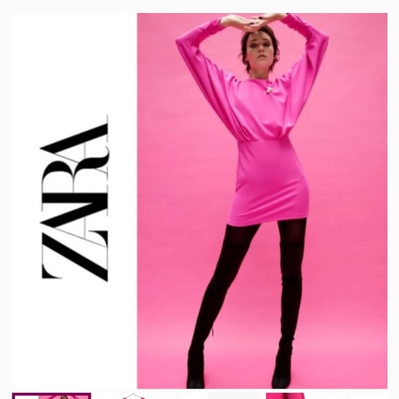 Zara | Dresses | Zara Hot Pink Dress | Poshmark
